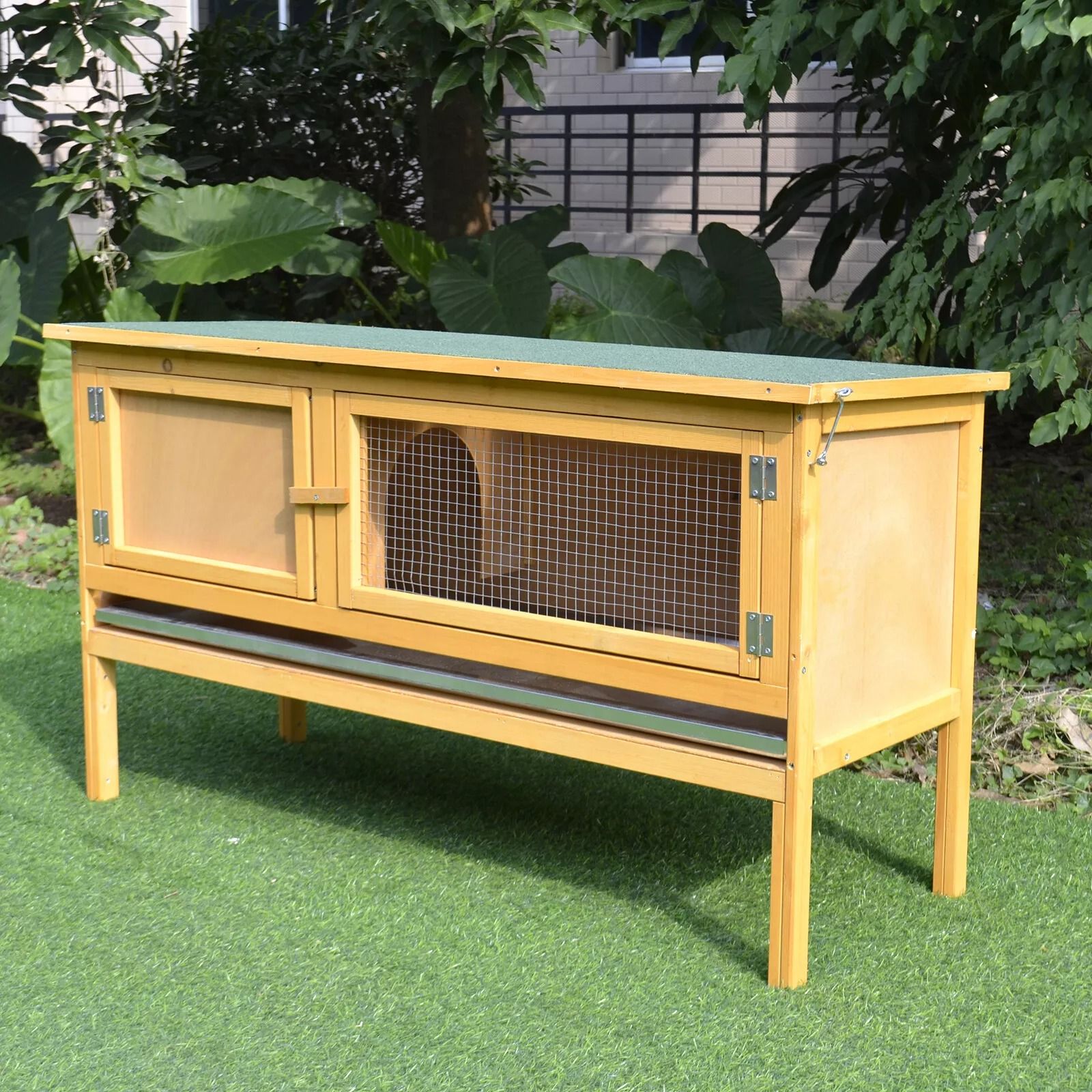 Raised Outdoor Small Animal Hutch – Weatherproof Wood Cage | Inspire Uplift