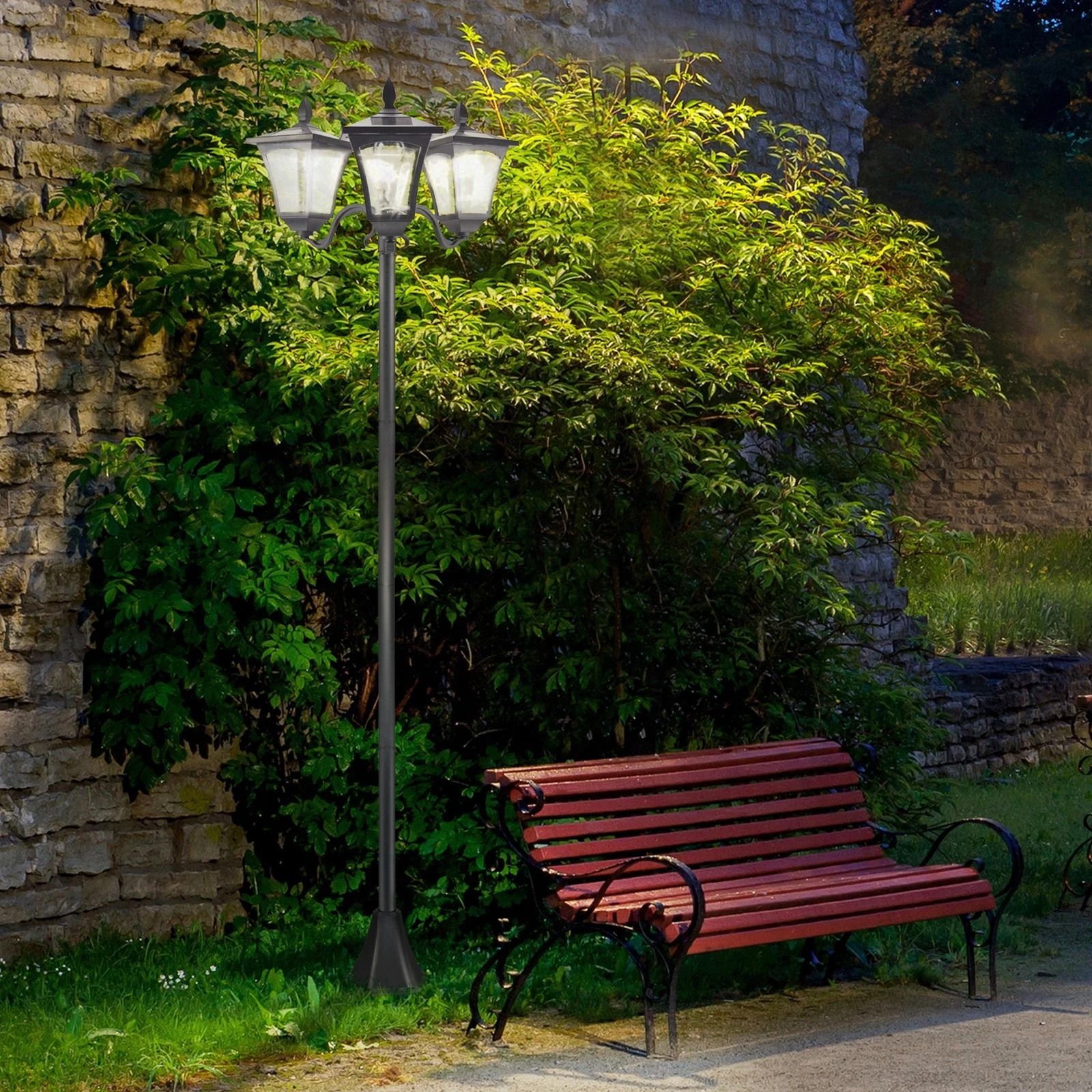 Outdoor Solar Light Post – Triple Head All-Weather Lamp | Inspire Uplift
