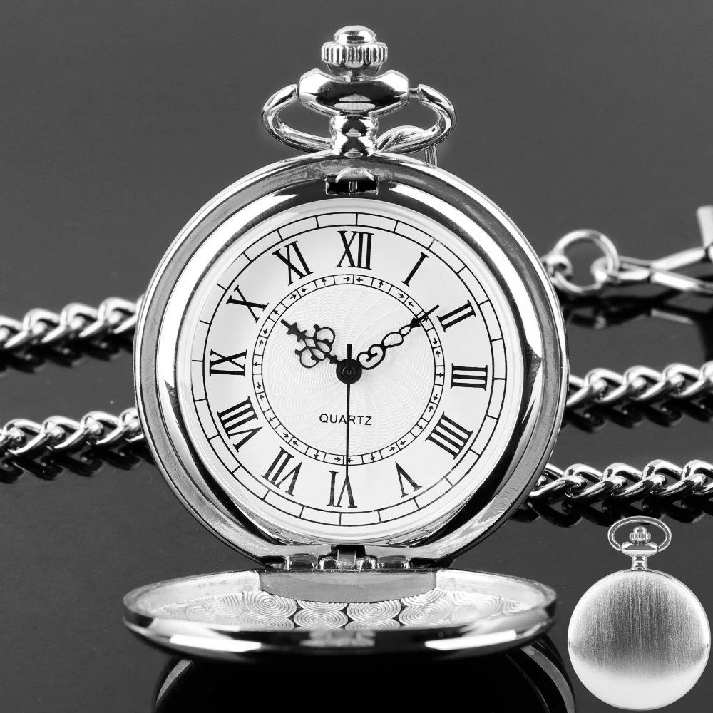 Luxury Silver Pendant Pocket FOB Watch Roman Analog Clock | Inspire Uplift