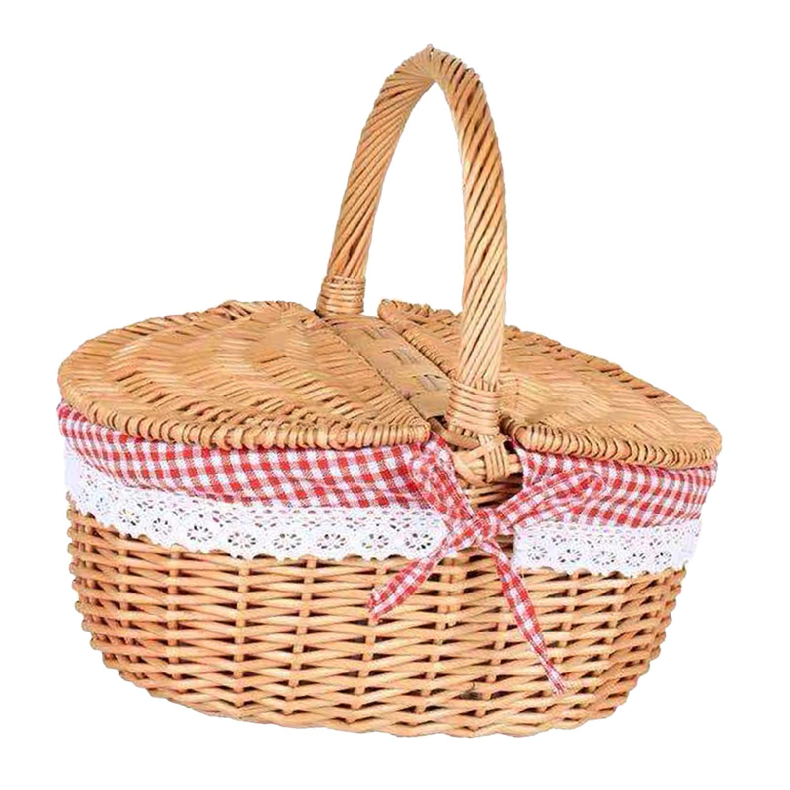 Sturdy Wicker Picnic Basket with Washable Lining & Lid | Inspire Uplift