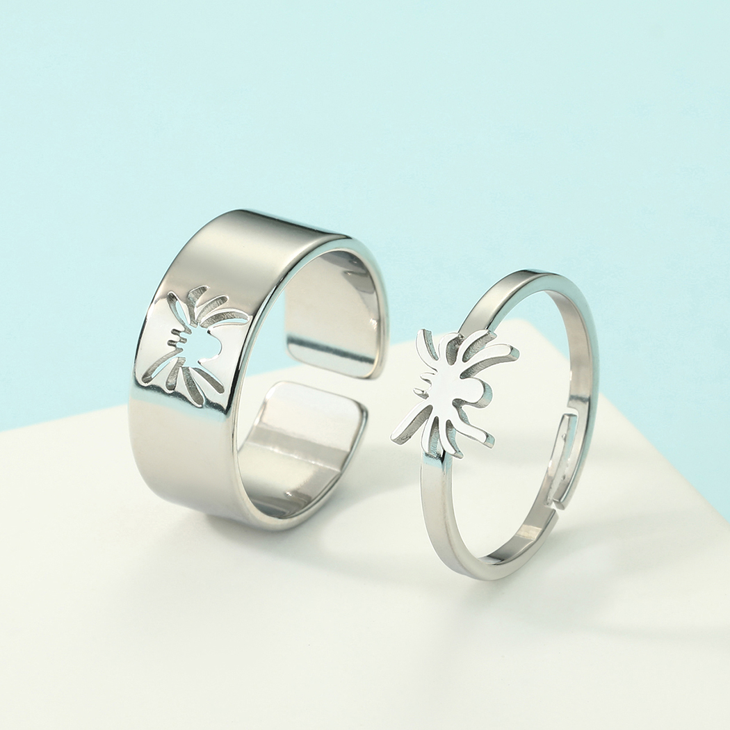 Adjustable Stainless Steel Spider Matching Rings Set - Unise | Inspire ...