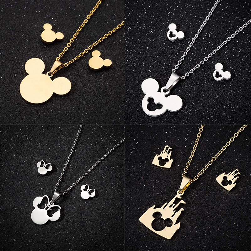 Minnie Mouse Stainless Steel Jewelry Set: Cute Mickey Head S | Inspire ...