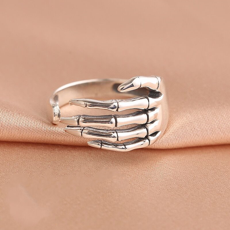 Shop Luxury Designer Skeleton Hand Rings in 925 Sterling Sil | Inspire ...