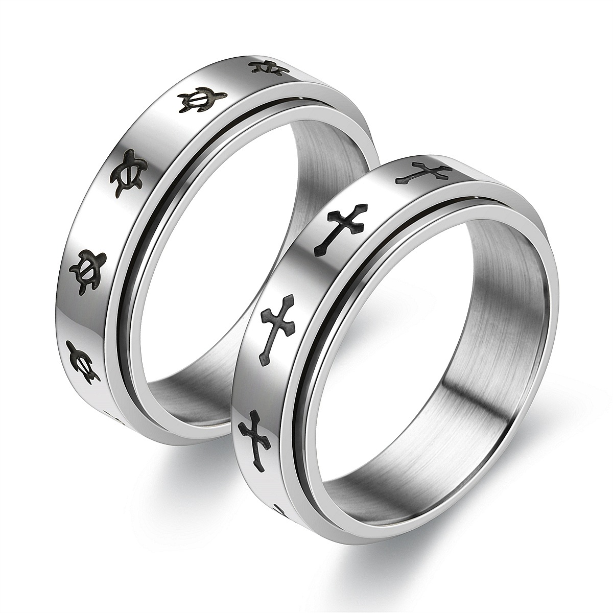 Cute Tortoise Anti Stress Rotating Rings for Couples. | Inspire Uplift