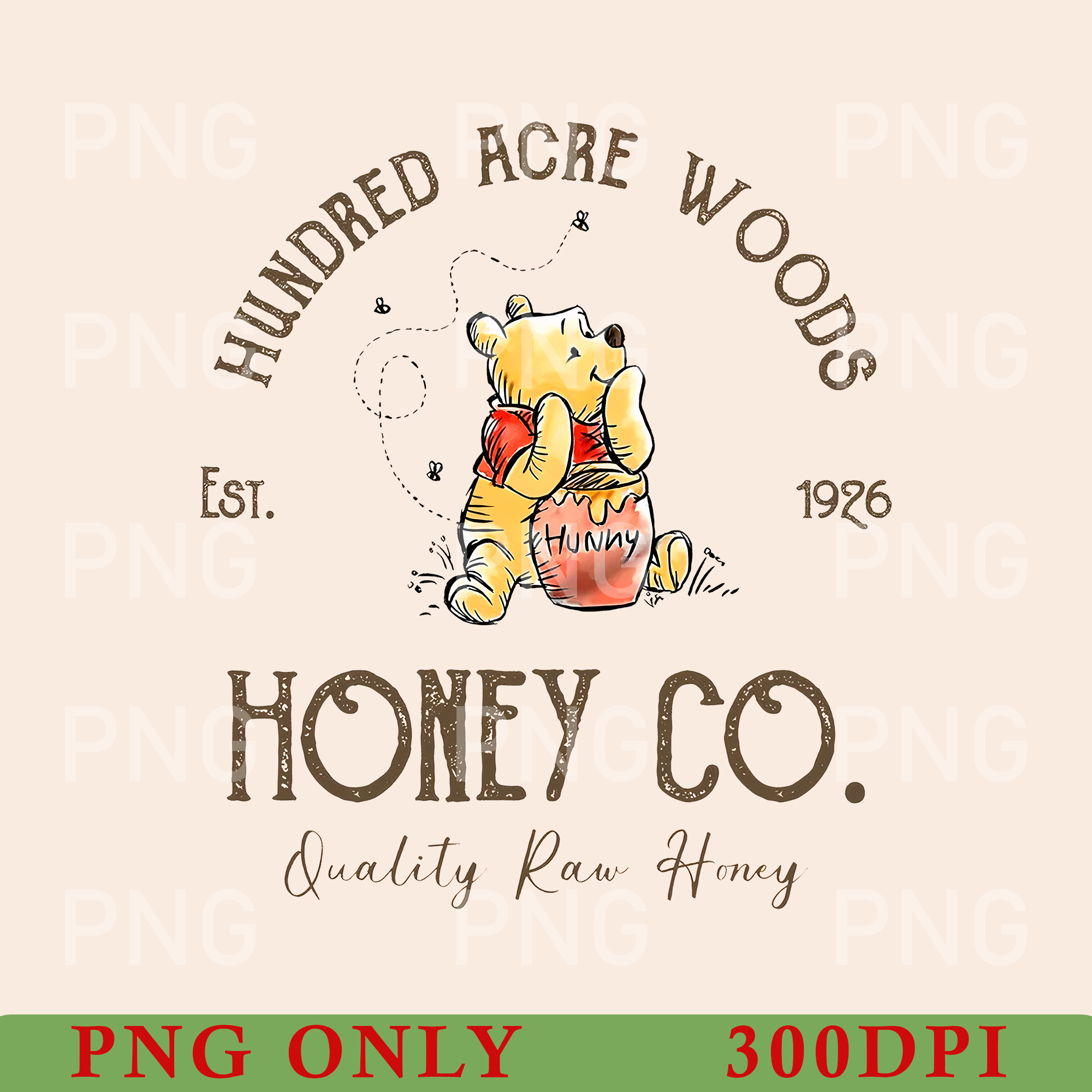 Retro Winnie The Pooh Honey Co PNG, Disney Pooh Bear PNG, Wi | Inspire ...
