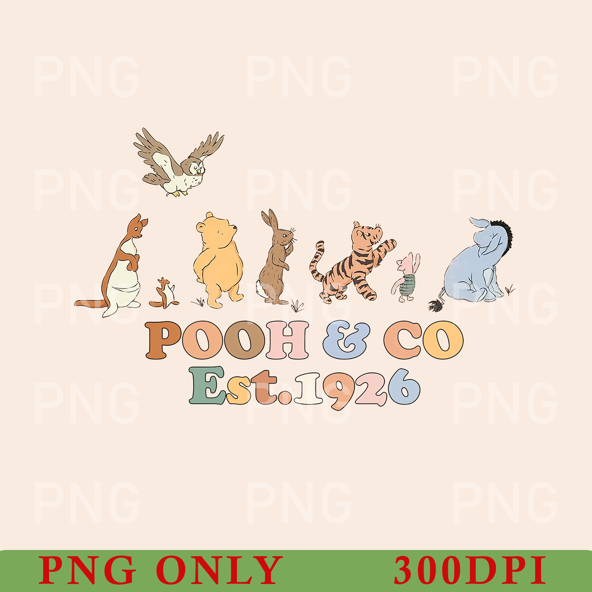 Vintage Disney Pooh And Co Est 1926 PNG, Winnie The Pooh PNG | Inspire ...