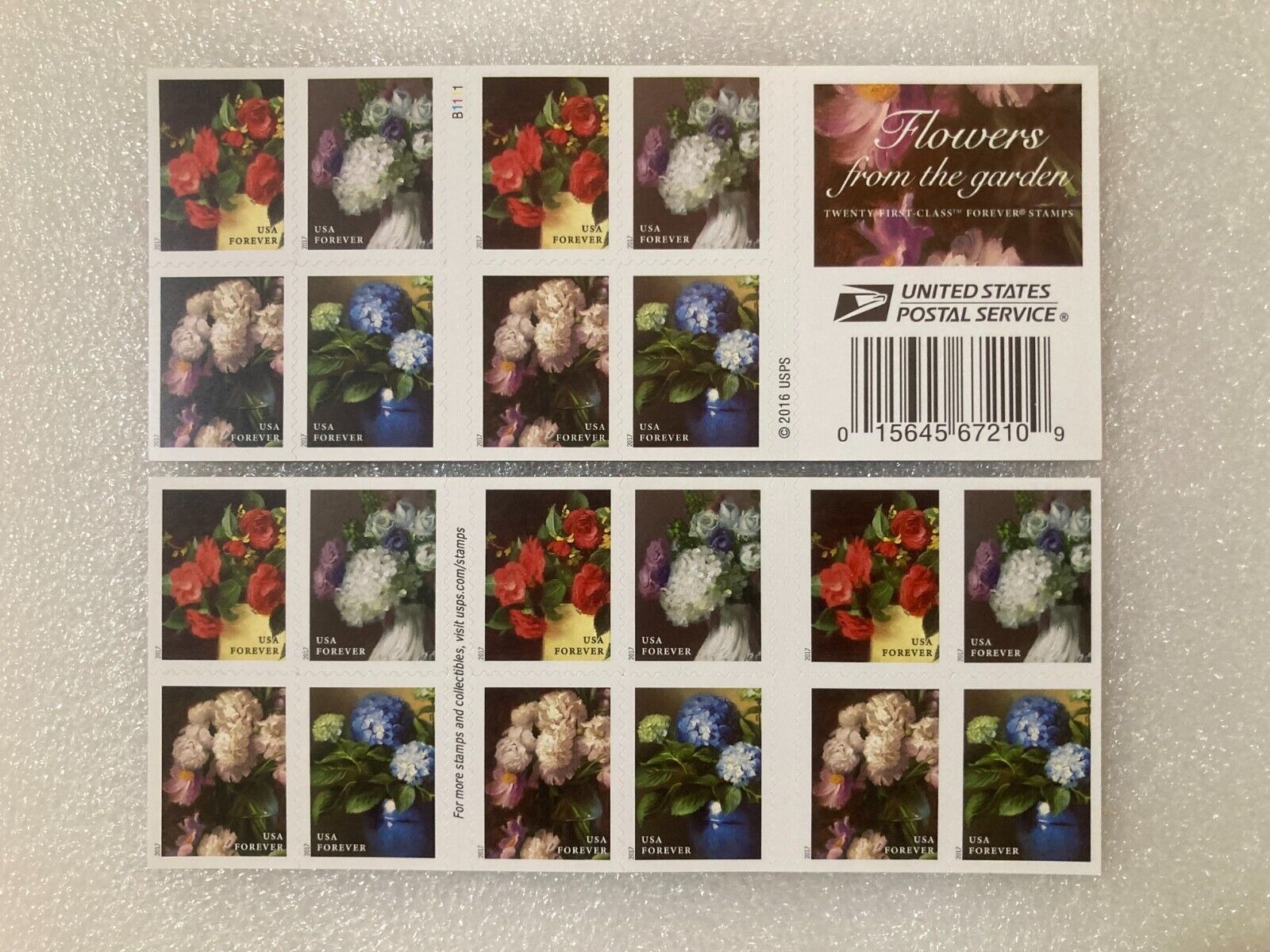 BOOKLET of 20 USPS Flowers From the Garden Self-Adhesive For | Inspire ...