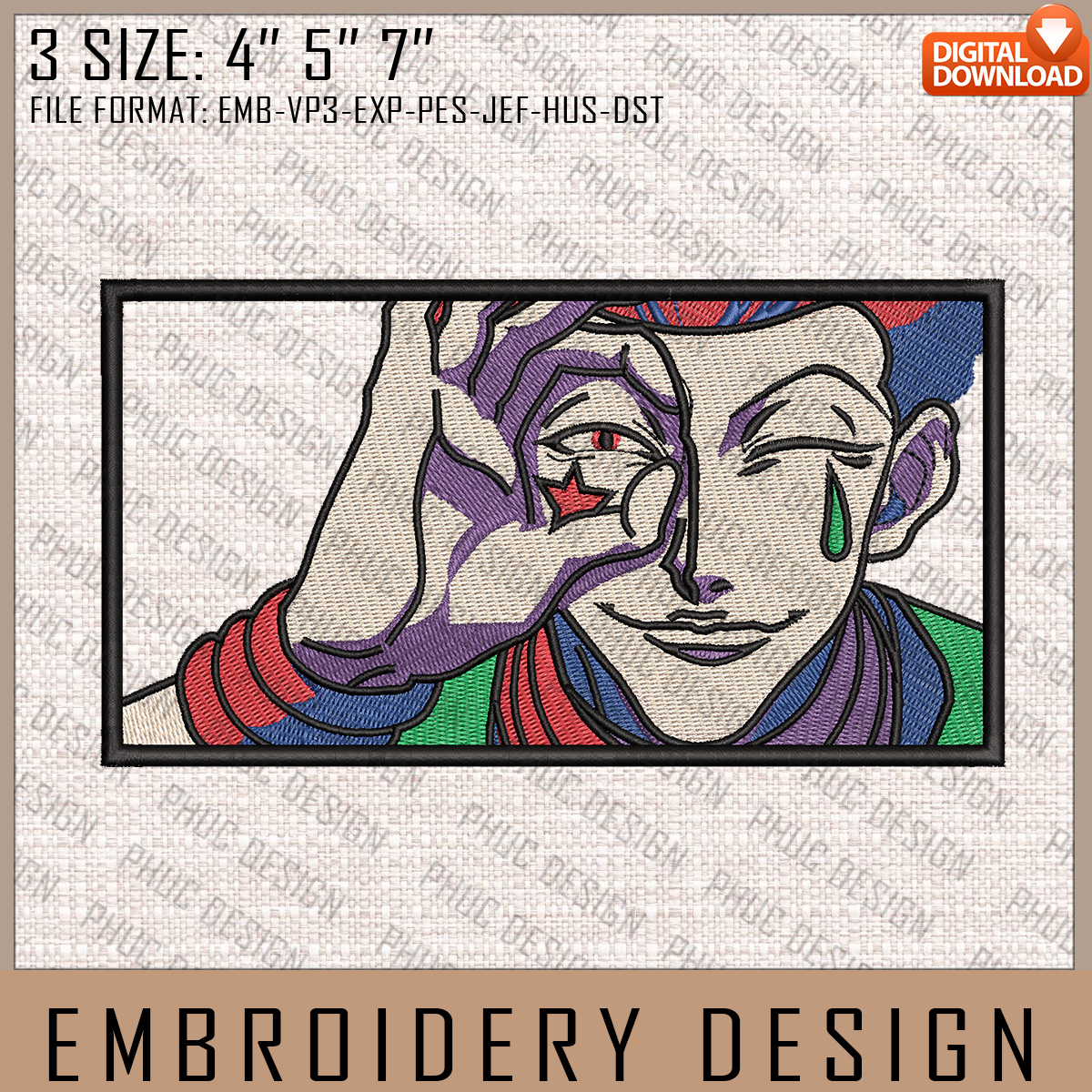 Hisoka Embroidery Files, Hunter x Hunter, Anime Inspired Emb - Inspire ...
