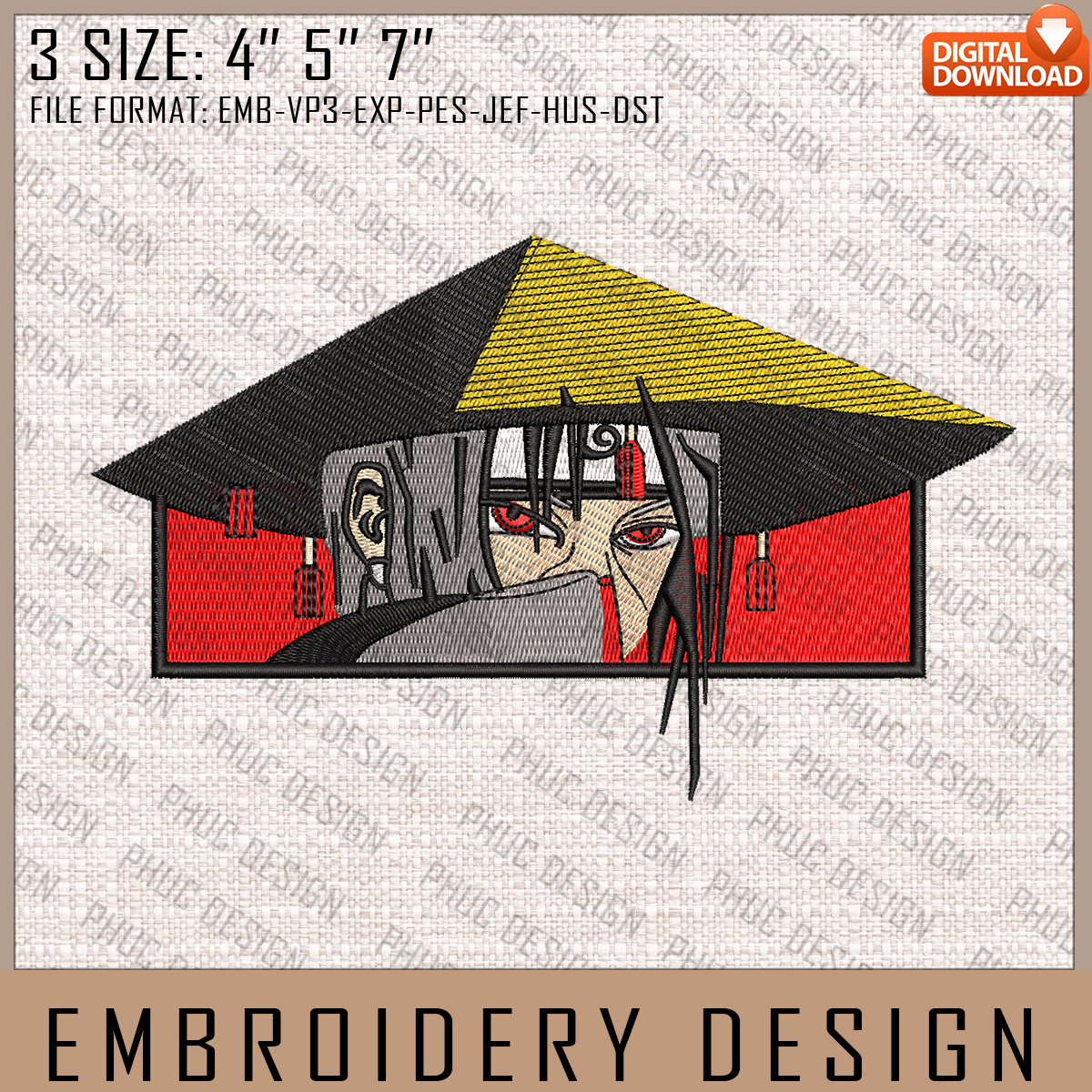 Itachi Embroidery Files, Naruto, Anime Inspired Embroidery D - Inspire ...