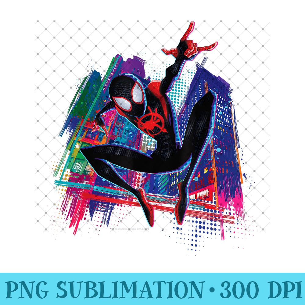 Marvel Spider-Man Miles Morales Graffiti City - PNG Design | Inspire Uplift