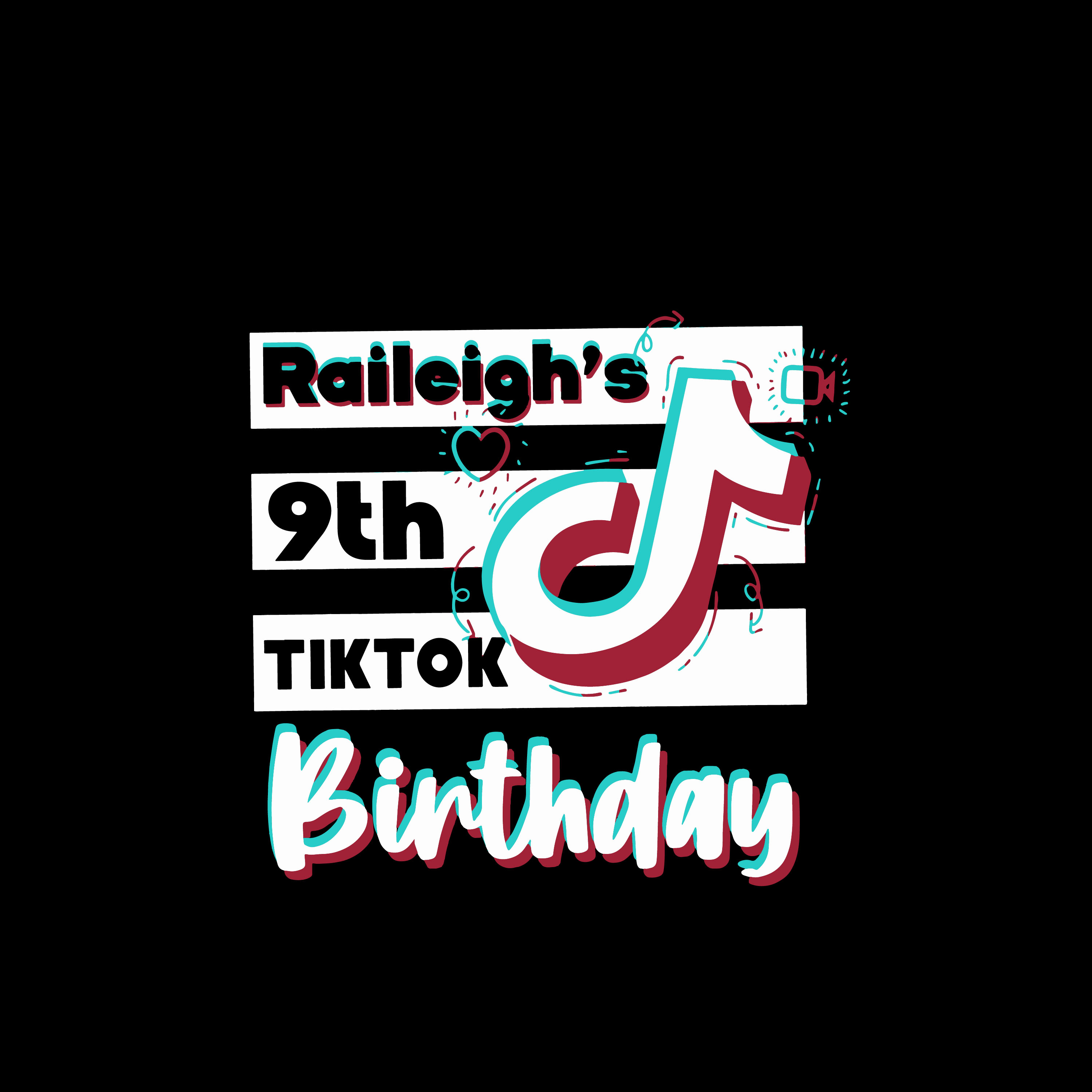 Raileigh's 9th tiktok birthday Svg, Tik Tok logo svg, Tik To | Inspire ...