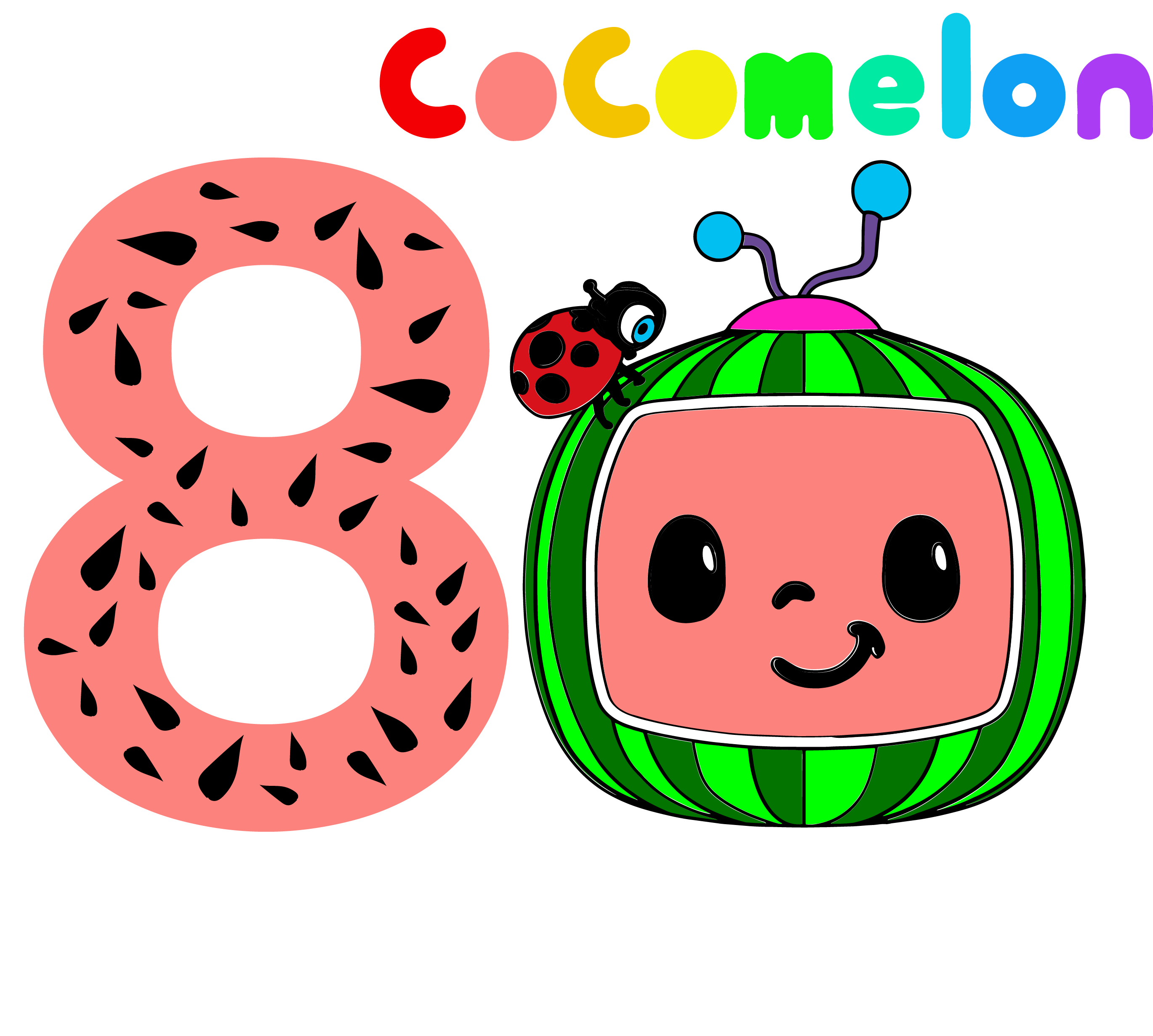 Cocomelon Numbers 8 Svg, Cocomelon Png, Cocomelon Characters - Inspire Uplift