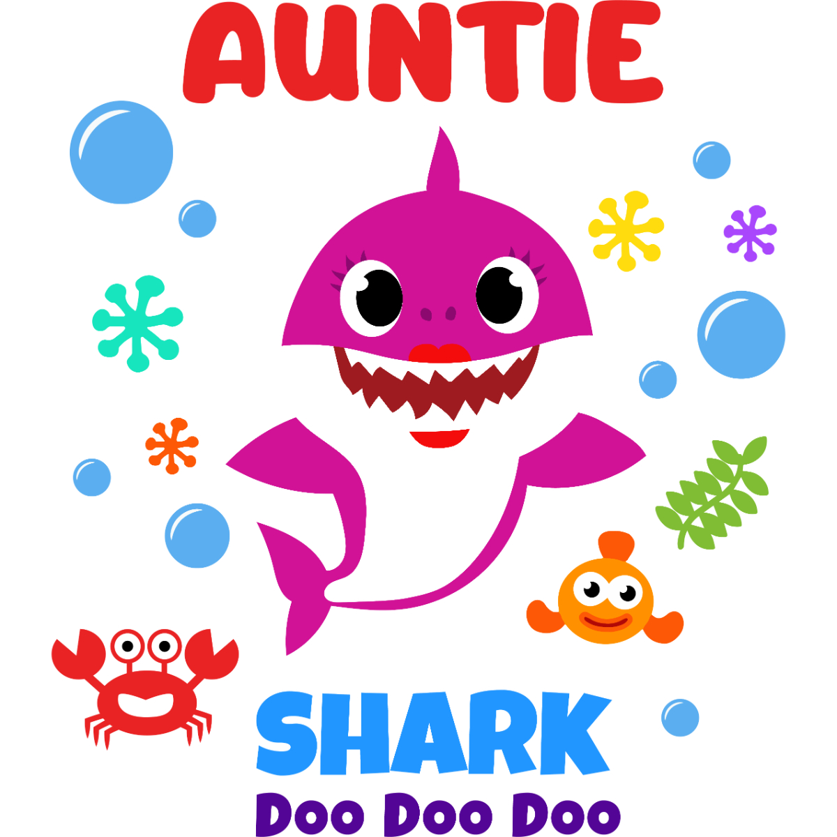 Auntie Shark Svg, Baby Shark Family Svg, Baby Shark Birthday | Inspire ...