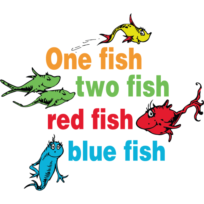 One fish, two fish, red fish, blue fish Svg, Dr Seuss Svg, D | Inspire ...