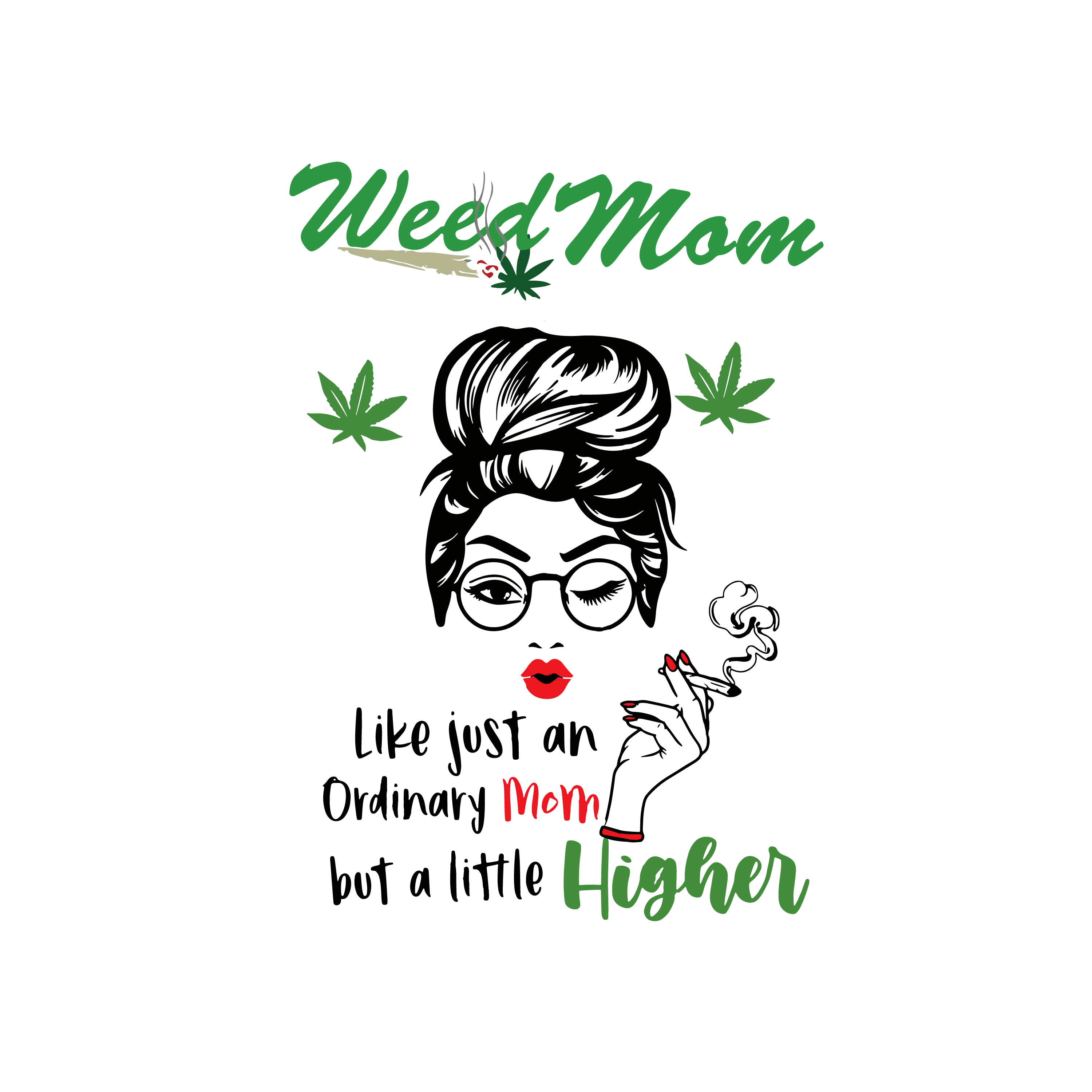 Weed Mom Like A Regular Mom Only Higher SVG, Weed Mom SVG, S | Inspire ...
