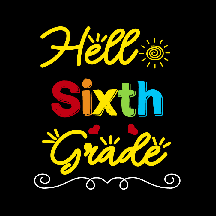 Hello Sixth Grade SVG, Cute Kids Back To School 6th Grade De | Inspire ...