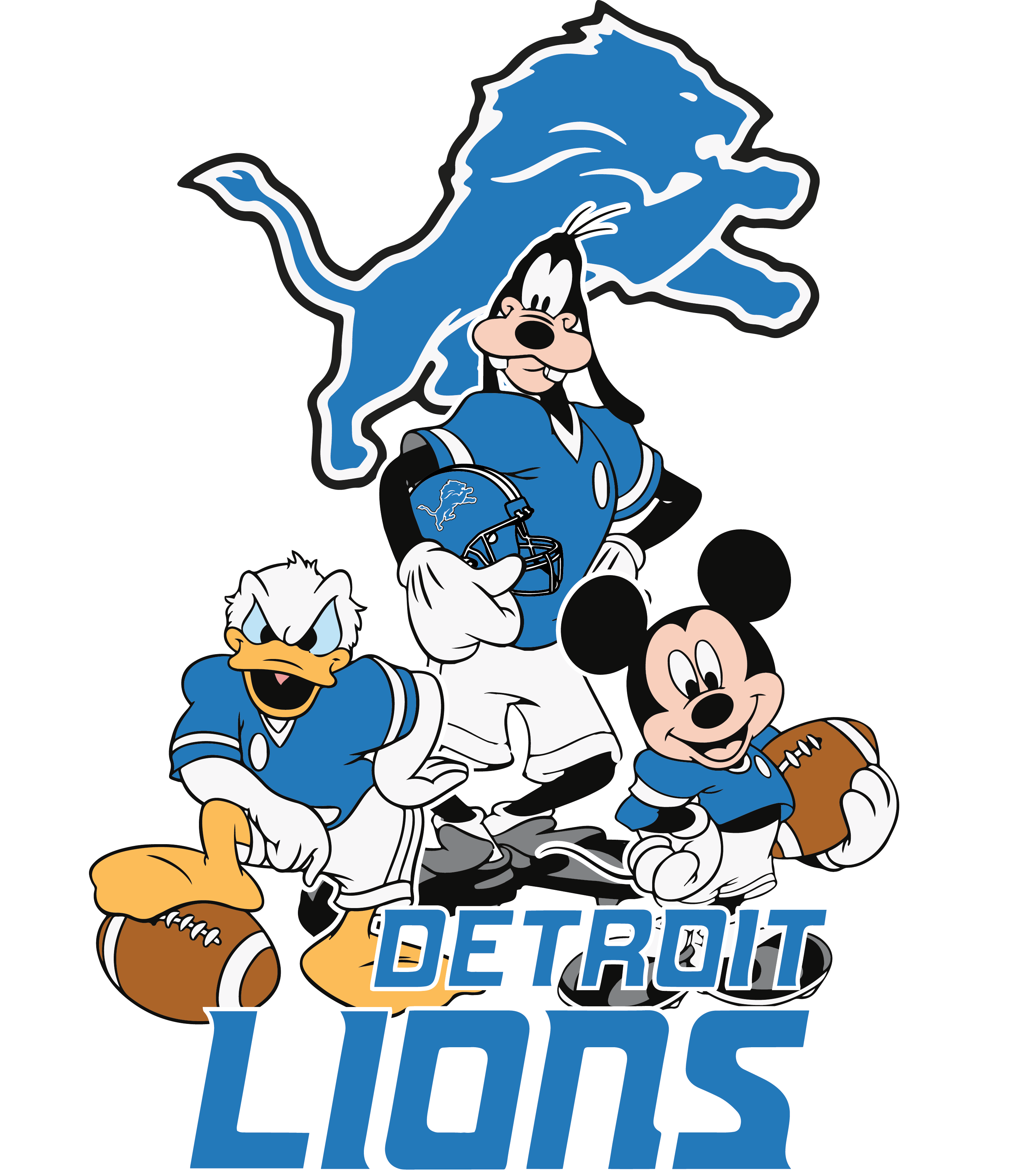 Detroit Lions Mickey and Donald Duck Svg, Sport Svg, Detroit | Inspire ...