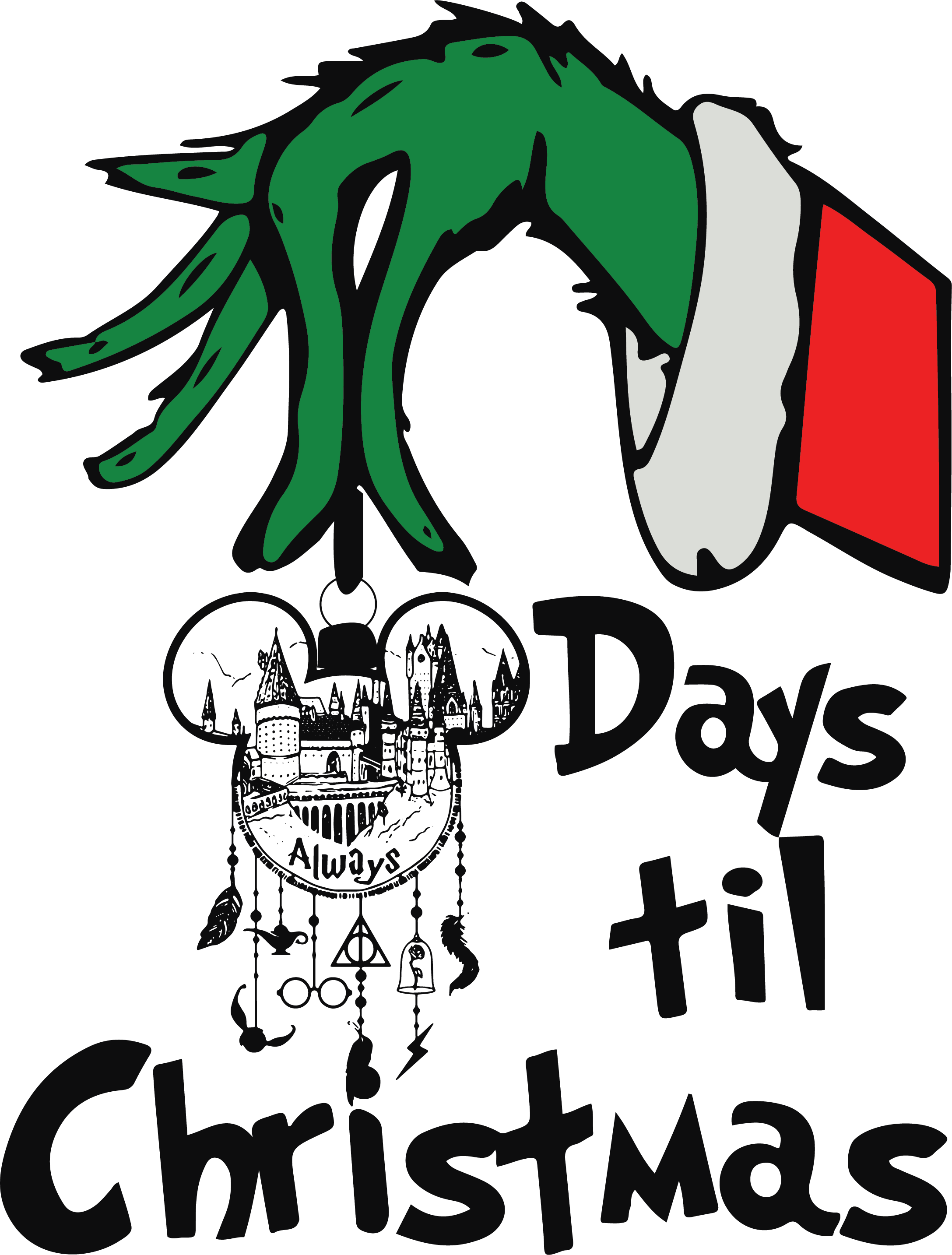 Christmas Countdown Svg Days Til Christmas Svg Hand With O Inspire
