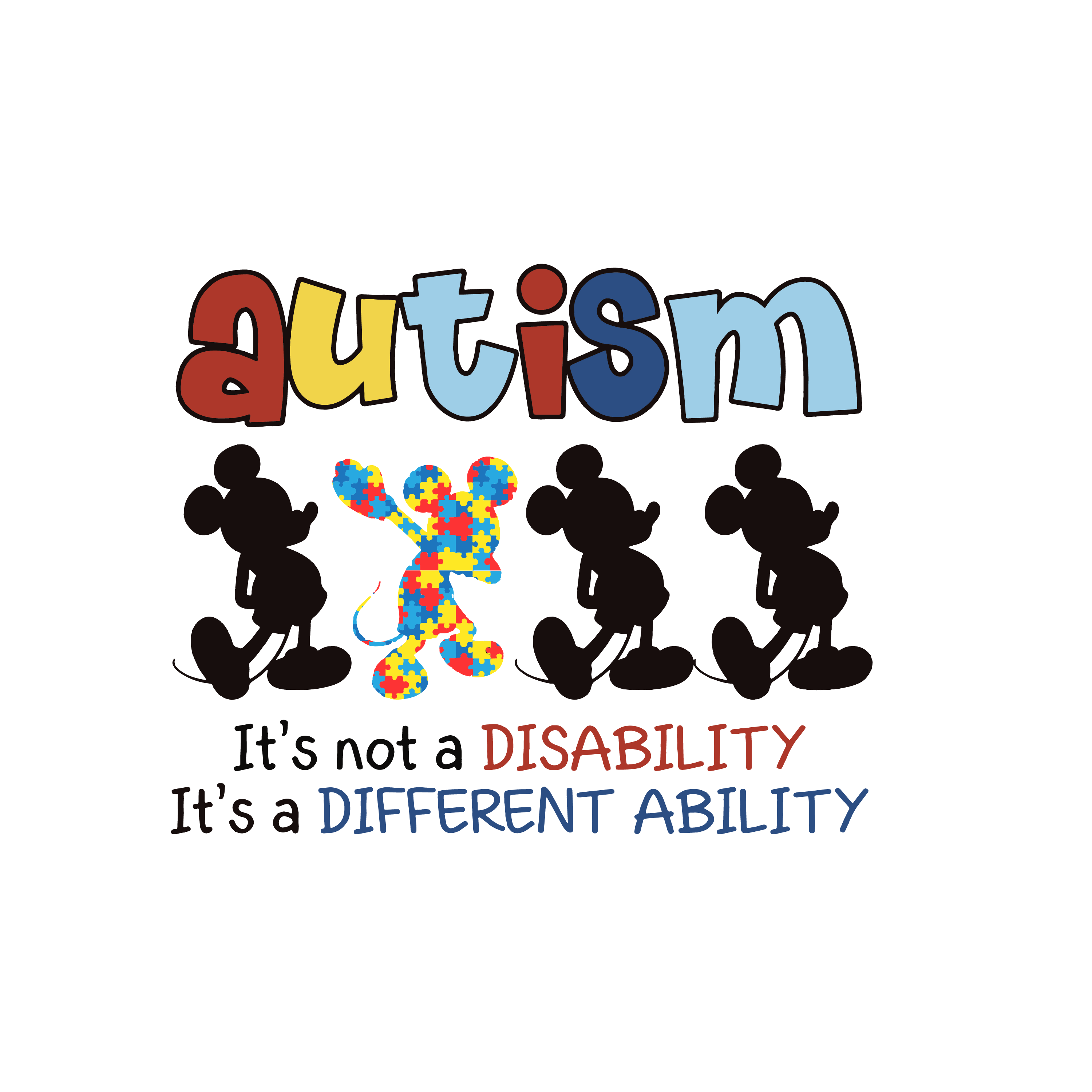 Dare To Be Autism Awareness Mickey Mouse SVG, Autism Awarene | Inspire ...