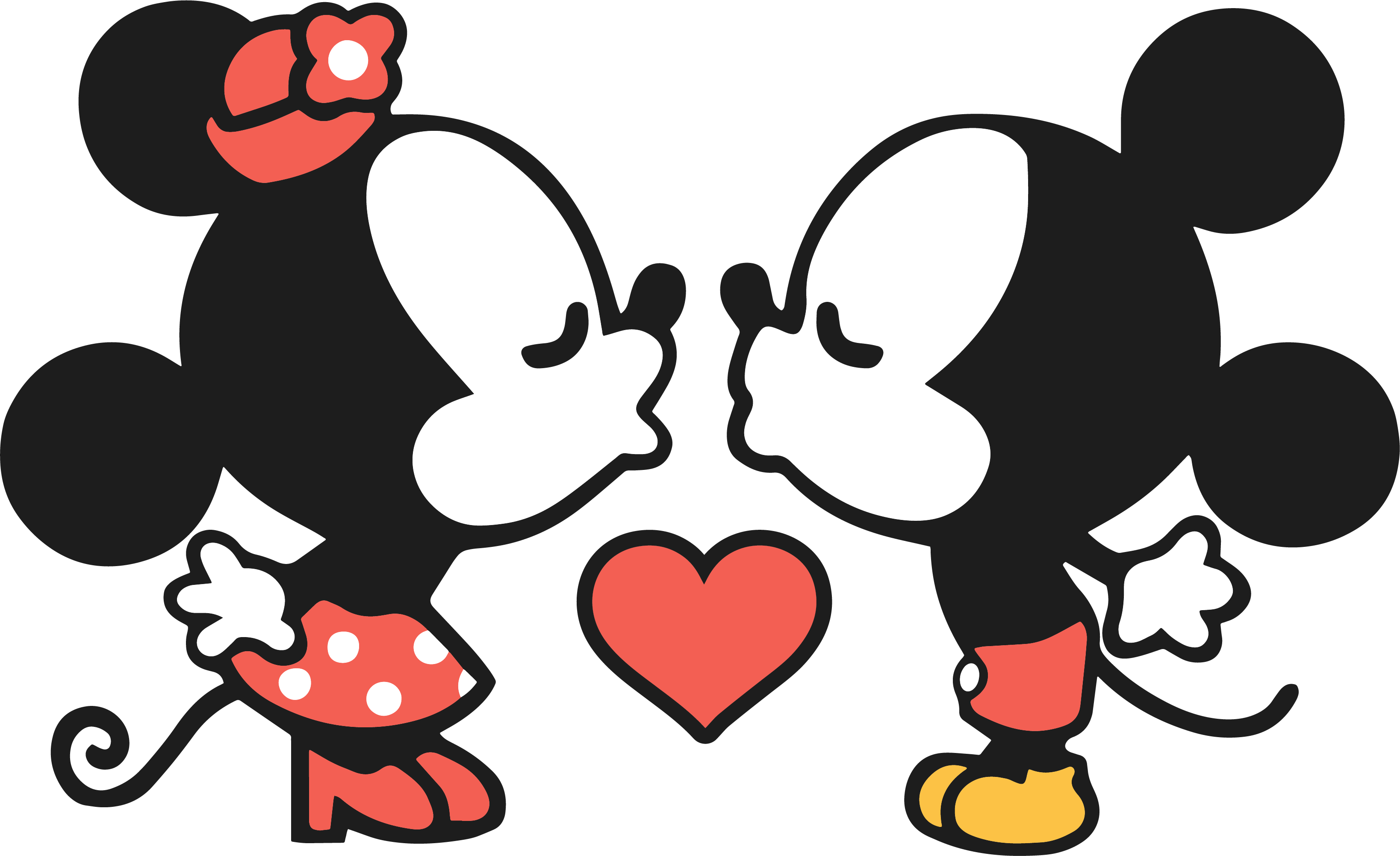 Mickey and Minnie Mouse Kissing, Mickey mouse Svg, Disney Pn | Inspire ...