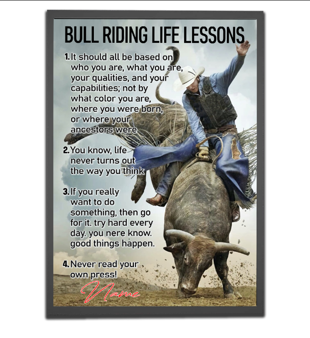 Bull Riding Life Lessons Personalized Bull Riding Poster Pri | Inspire ...
