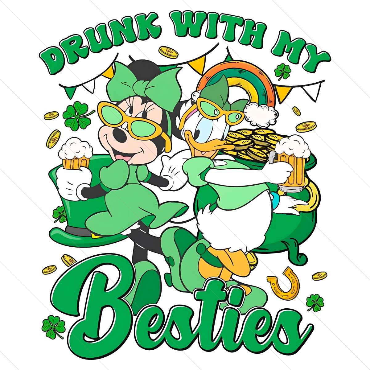 Minnie and Daisy Drunk With My Bestie PNG File Digital - Inspire Uplift