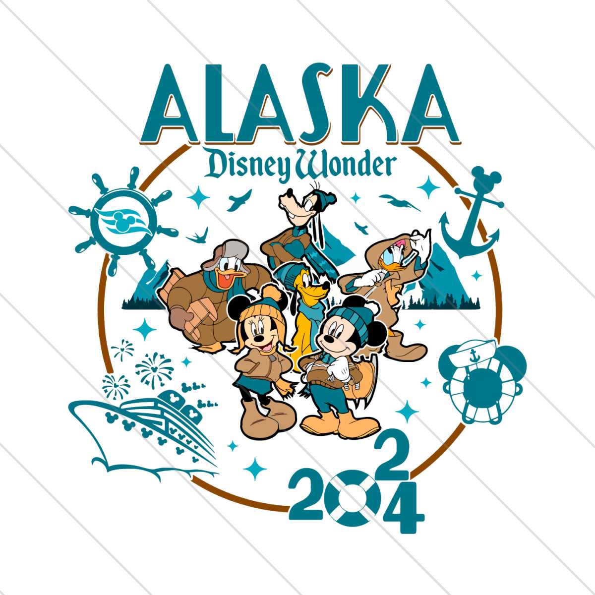 Mickey And Friends Alaska Disney Wonder 2024 SVG File Digita - Inspire ...