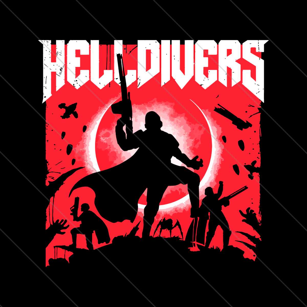 Vintage Helldivers 2 Skull Character PNG File Digital | Inspire Uplift