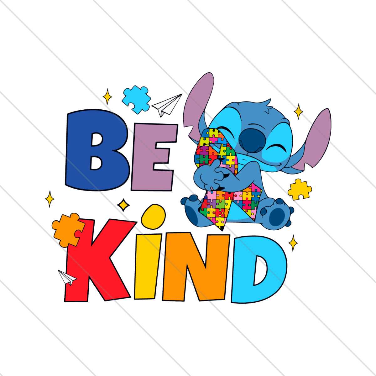 Stitch Be Kind Autism Cartoon SVG File Cricut File Digital - Inspire Uplift