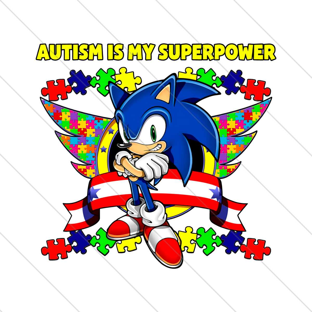 Sonic Autism Is My Superpower PNG File Digital | Inspire Uplift