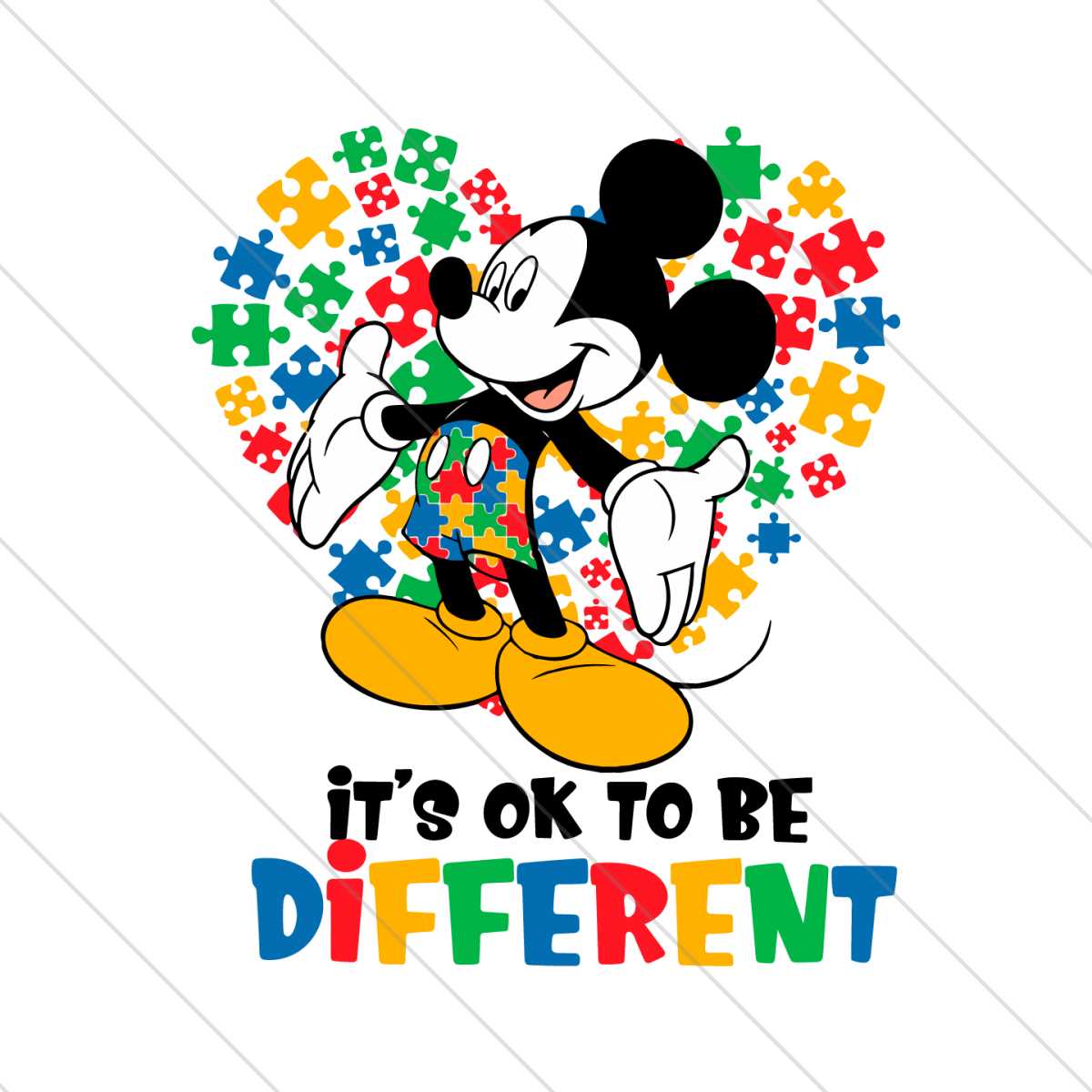 Mickey Mouse Autism Its Ok To Be Different SVG File Instant | Inspire ...
