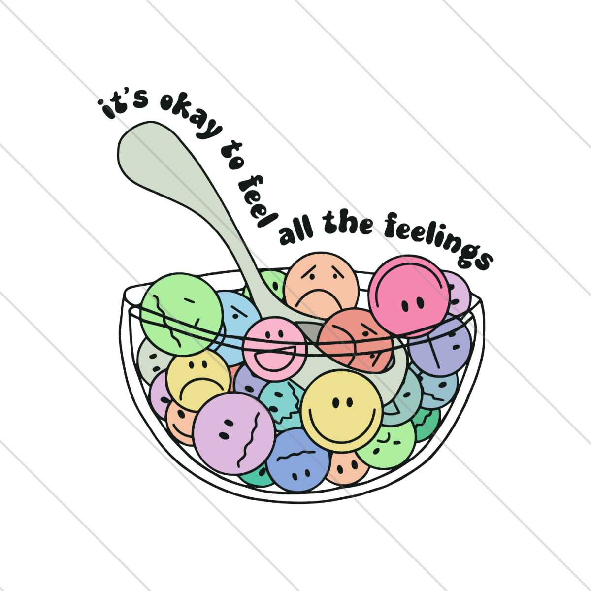 Its Okay To Feel All The Feelings SVG File Digital - Inspire Uplift