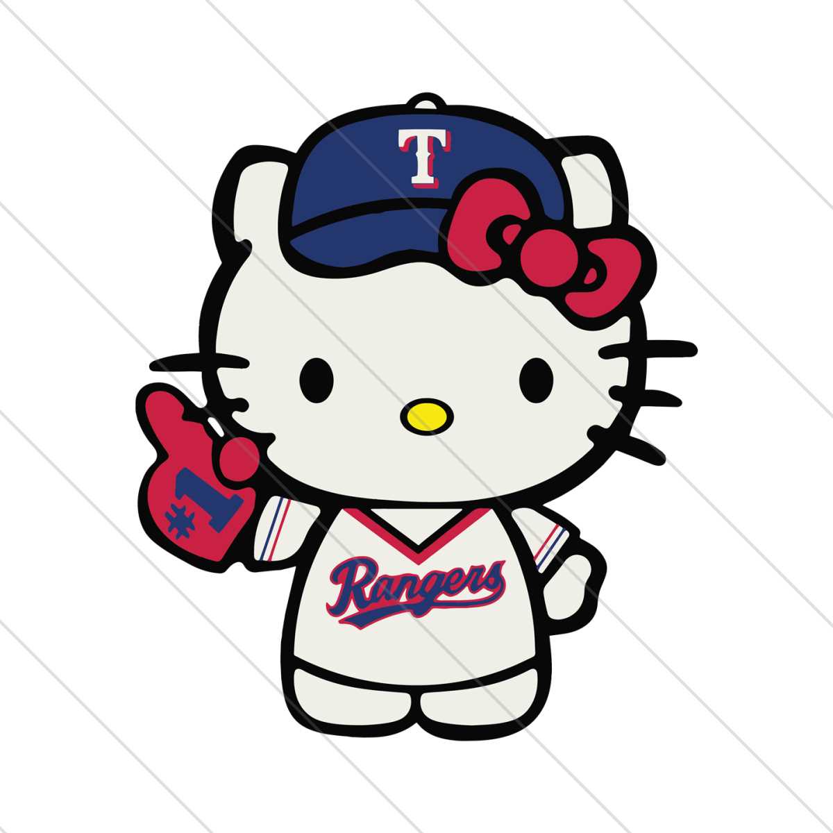 Hello Kitty Texas Rangers Baseball Team SVG File Digital | Inspire Uplift