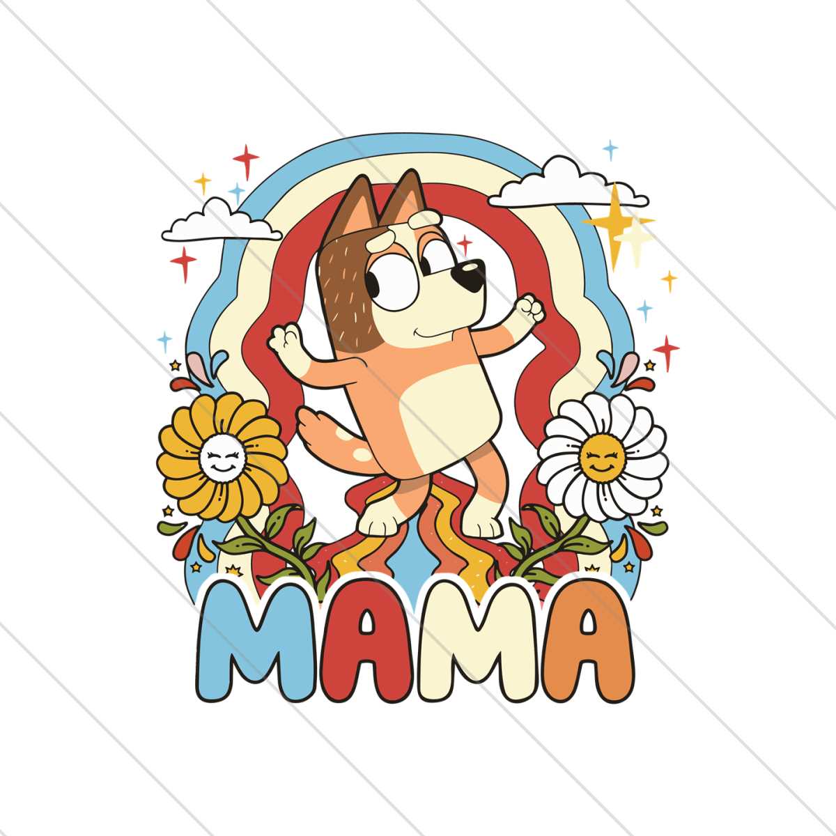 Floral Bluey Mama Chilli Heeler Mothers Day SVG File Digital | Inspire ...
