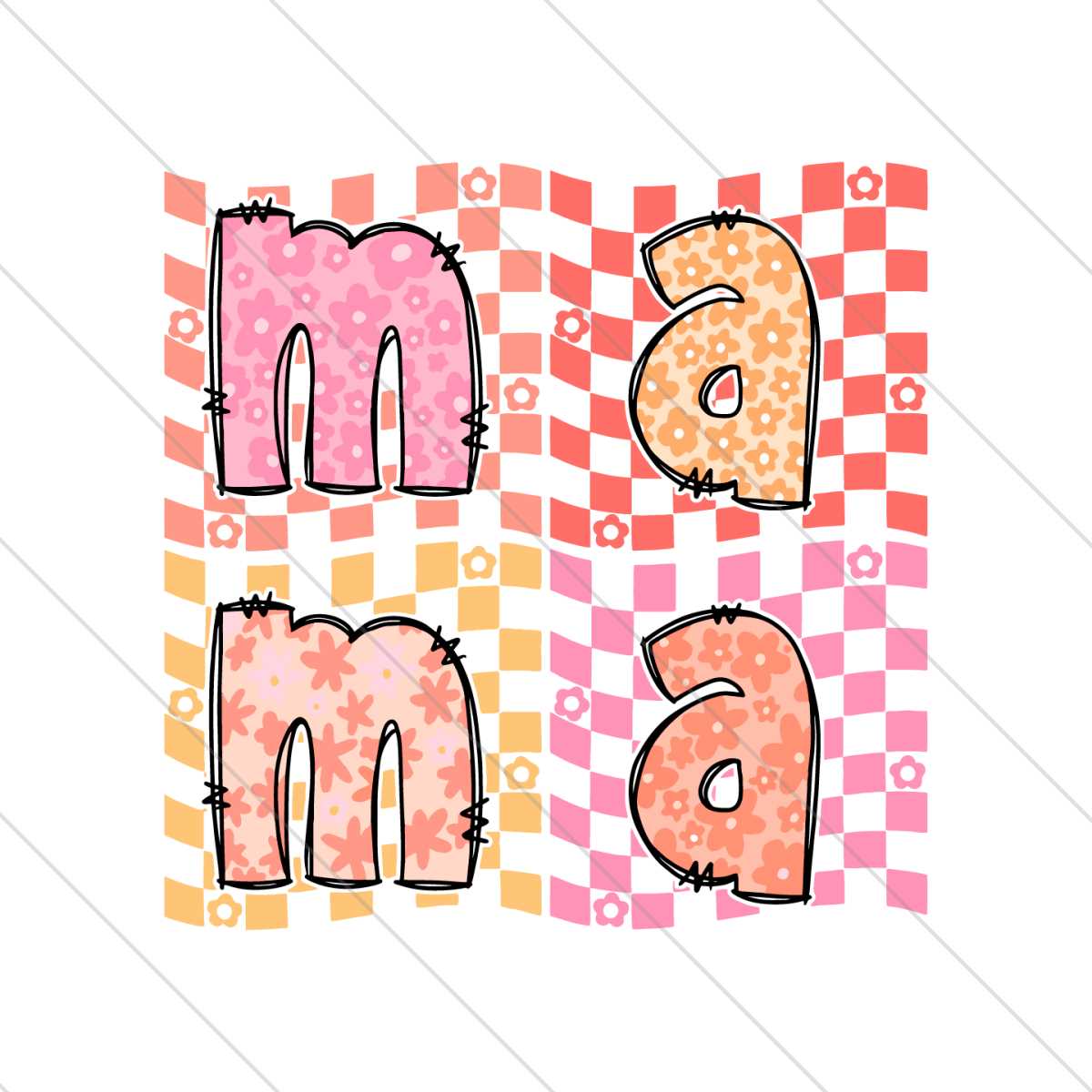 Checkered Mama Floral Mom SVG File Cricut | Inspire Uplift