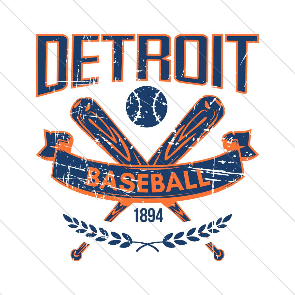 Vintage Detroit Baseball 1894 MLB SVG File Digital - Inspire Uplift