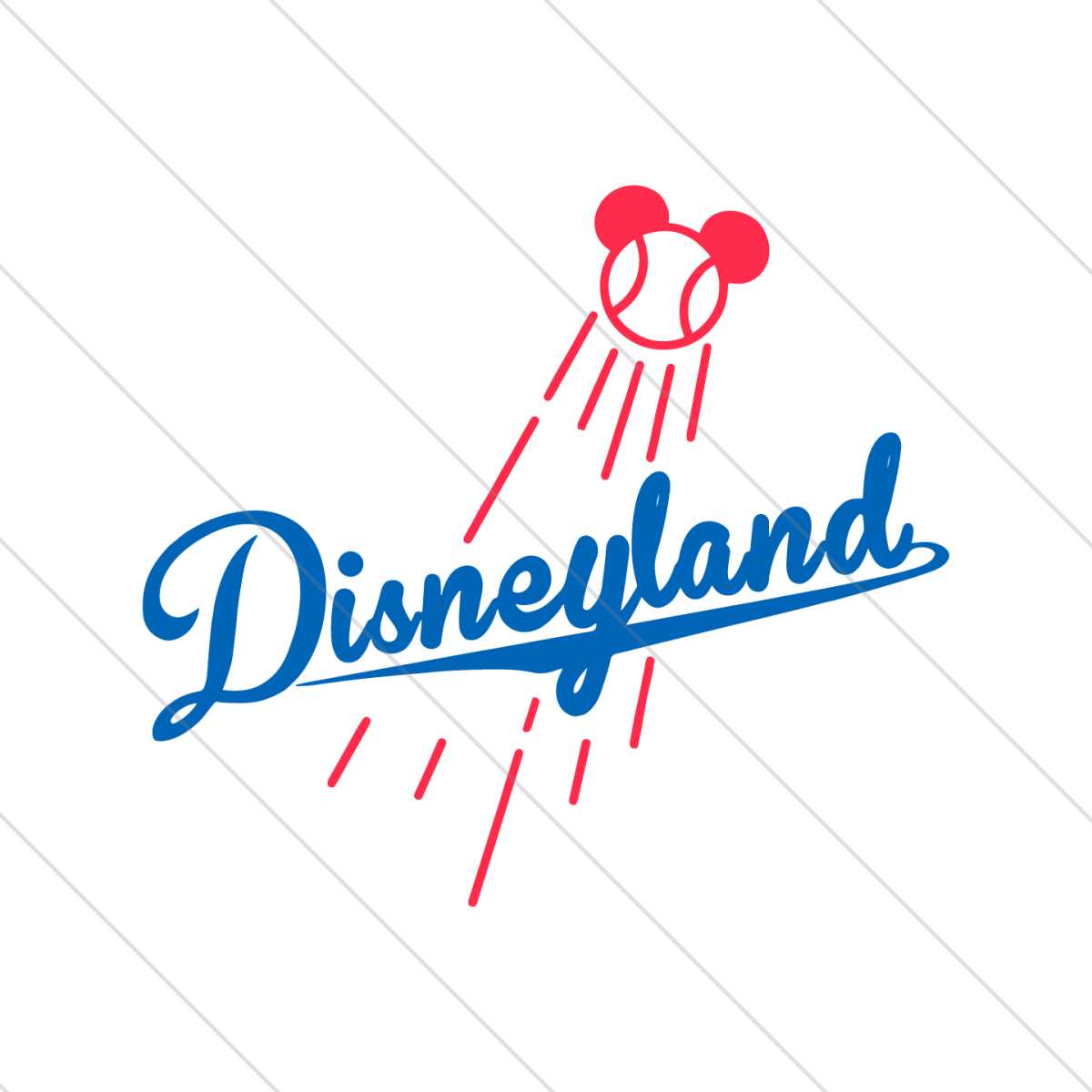 Disneyland LA Dodgers Mickey Mouse Baseball SVG File Digital | Inspire ...