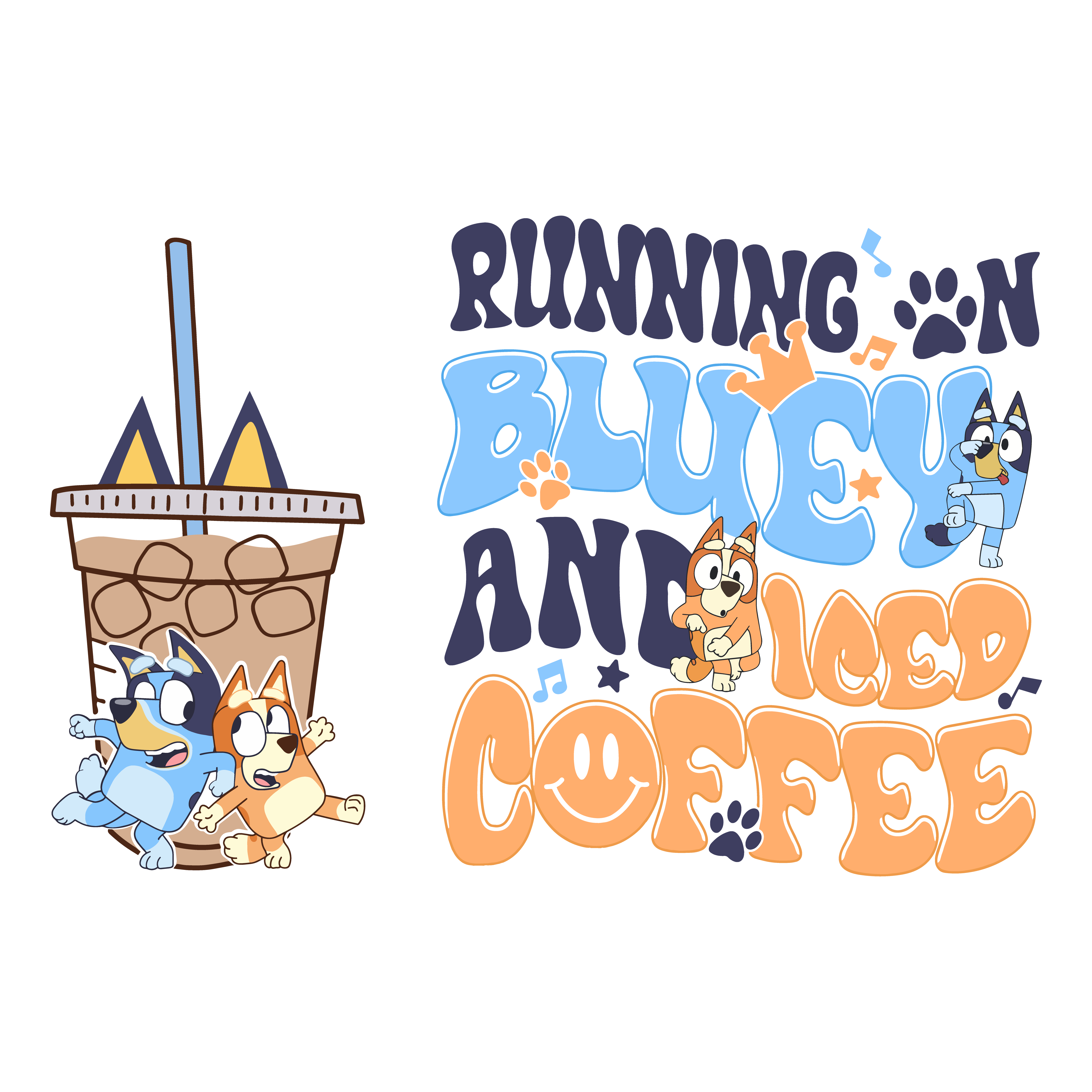 Bluey Bingo Running On Bluey And Iced Coffee SVG, Bluey Cart | Inspire ...