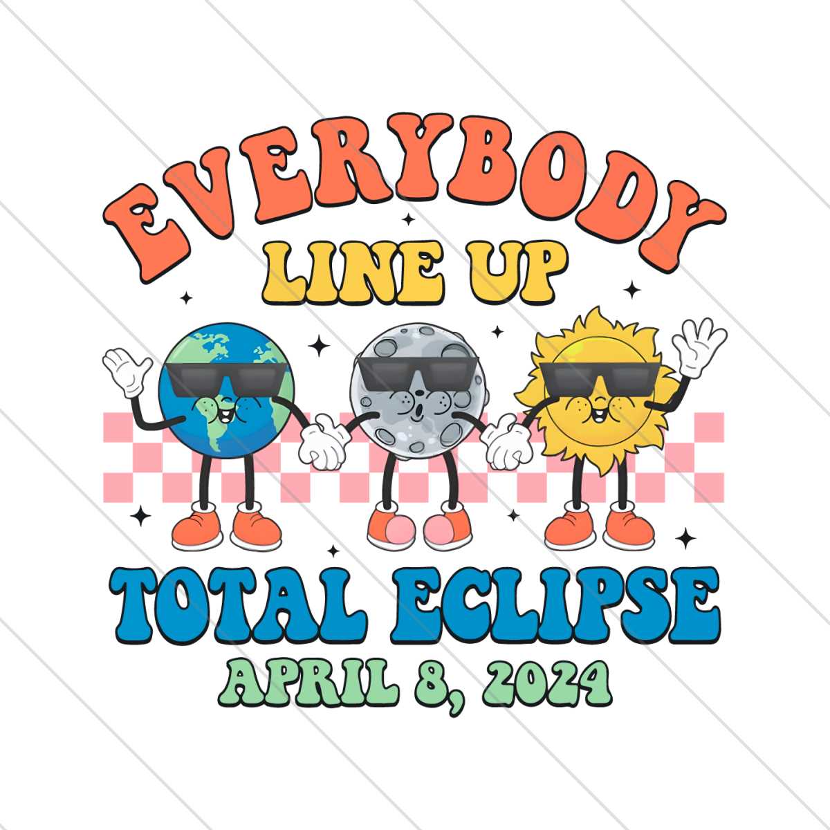 Funny Everybody Line Up Solar Eclipse PNG | Inspire Uplift