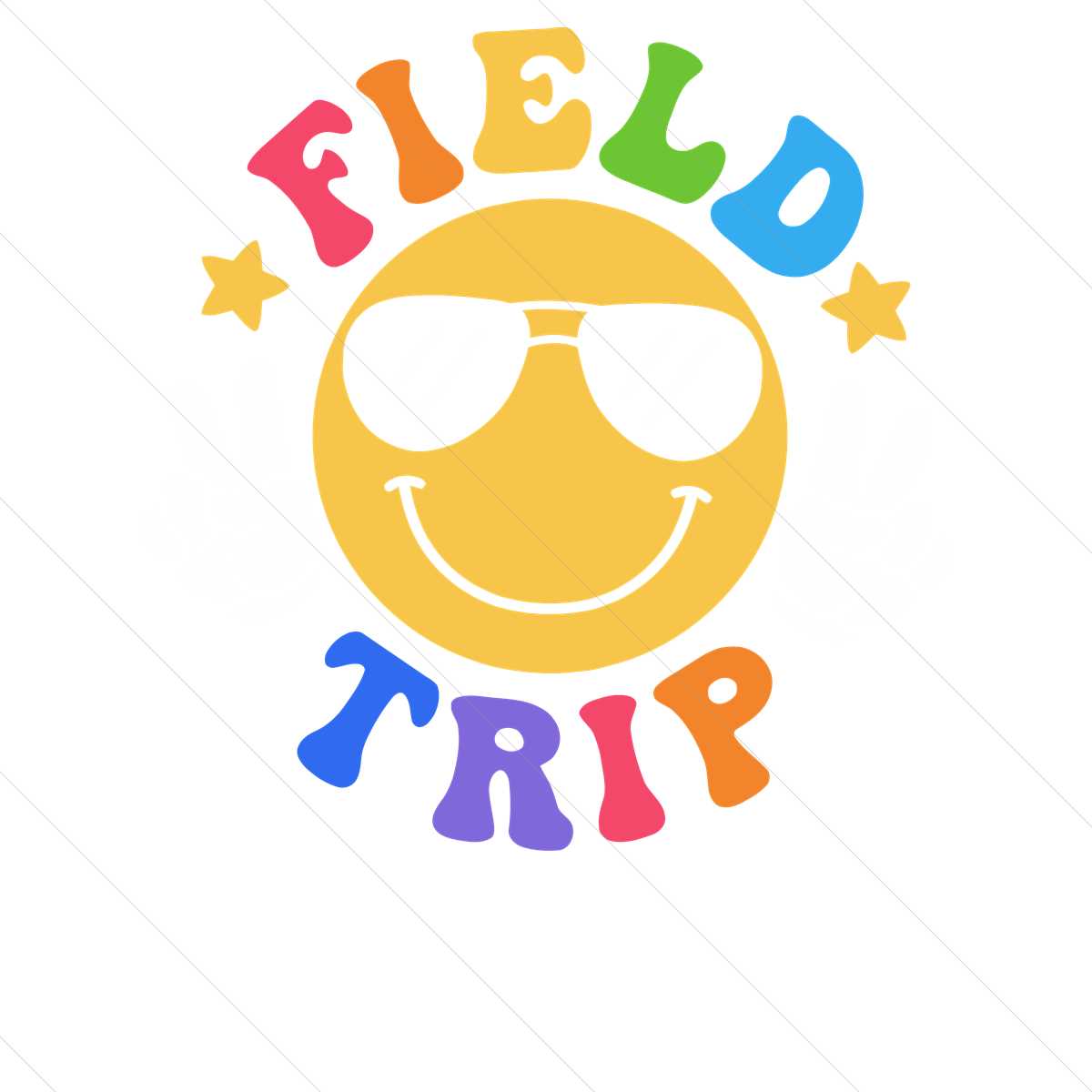 Field Day Field Trip Smiley Face Glasses PNG - Inspire Uplift