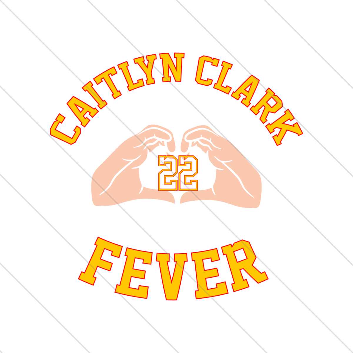 Caitlin Clark Fever 22 Heart Hand SVG File Digital | Inspire Uplift