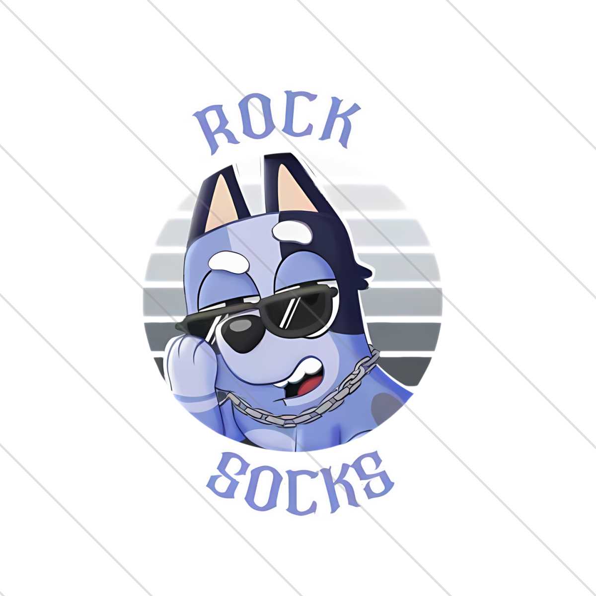 Bluey Rock Socks Cartoon Character PNG File Digital | Inspire Uplift