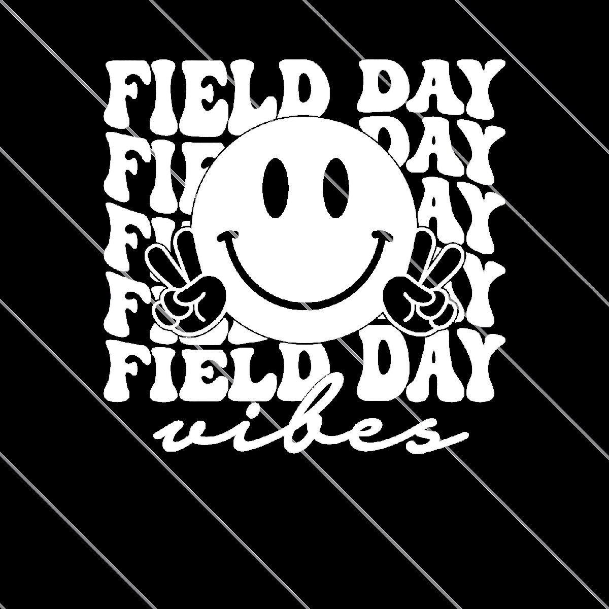 Retro Field Day Vibes Smiley Face PNG File Digital - Inspire Uplift