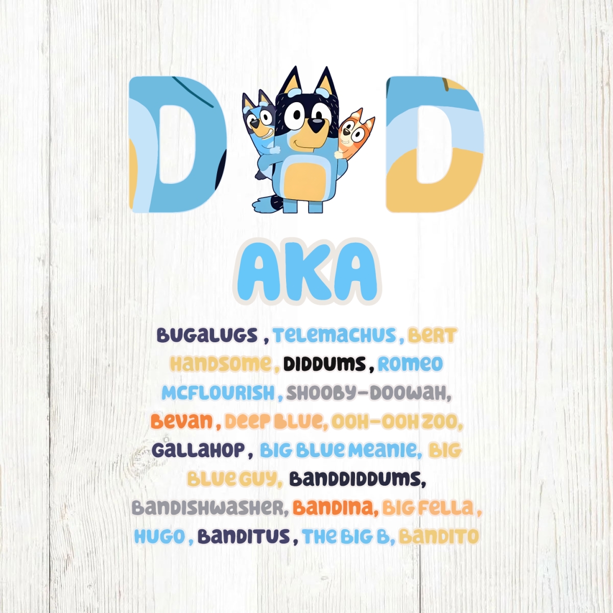 Bluey Dad Aka Bugalugs Telemachus PNG File Digital | Inspire Uplift