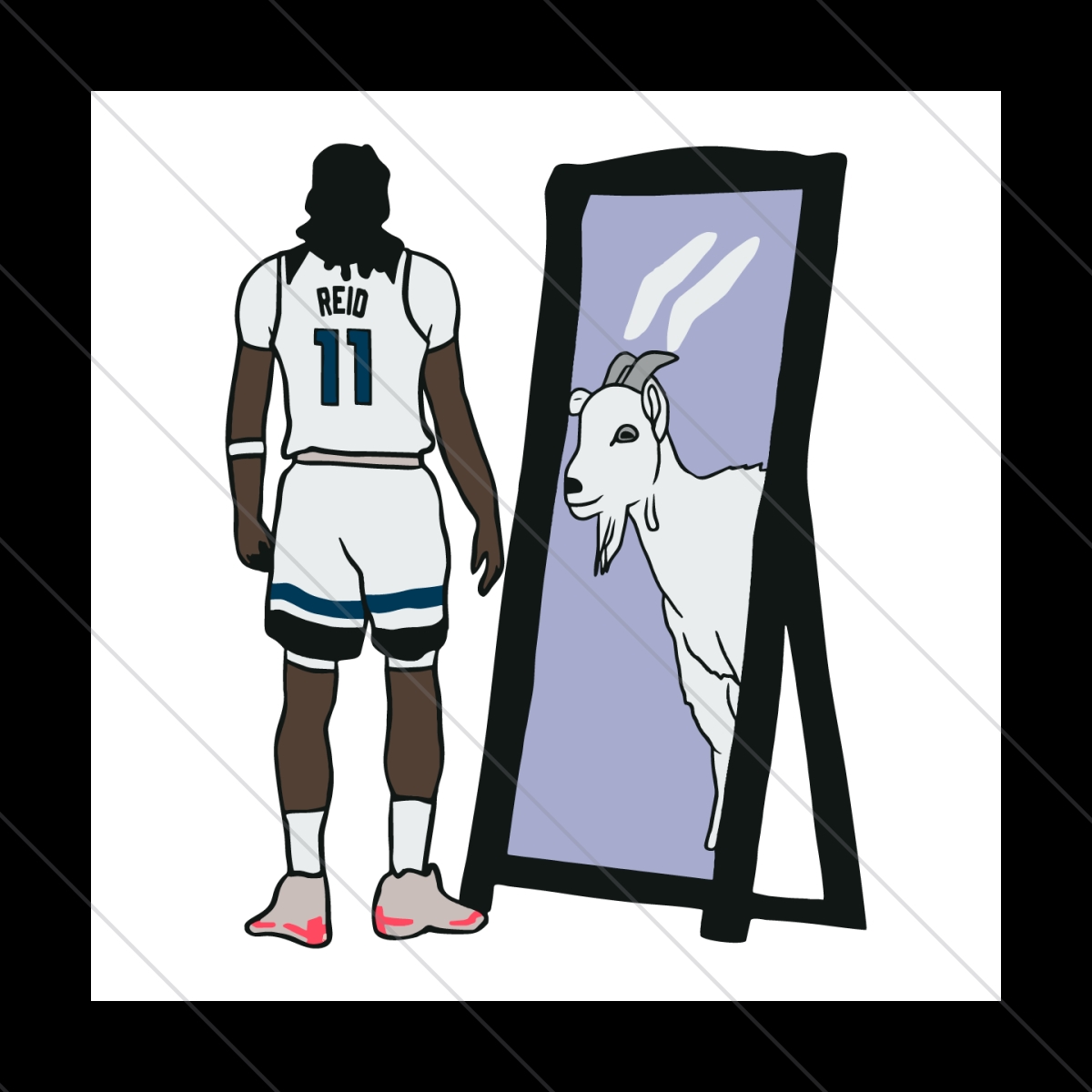 Naz Reid Mirror GOAT NBA Player SVG File Digital - Inspire Uplift