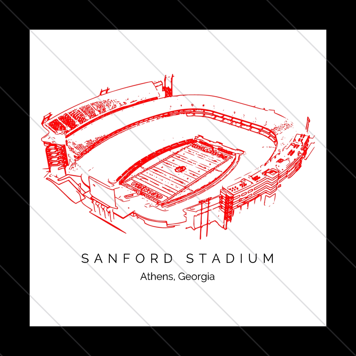 Vintage Sanford Stadium Athens Georgia SVG File Digital | Inspire Uplift