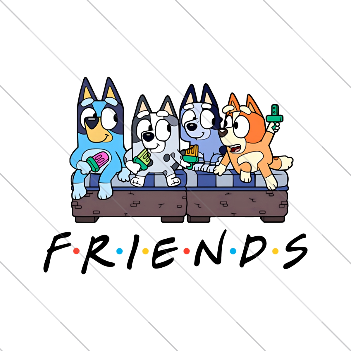 Bluey And Friends Cartoon Characters PNG File Digital | Inspire Uplift