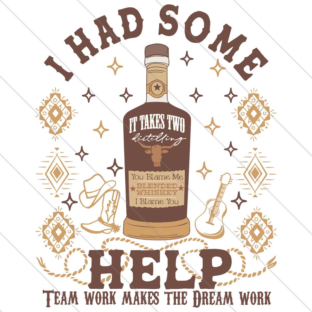 Retro I Had Some Help Country Music SVG | Inspire Uplift
