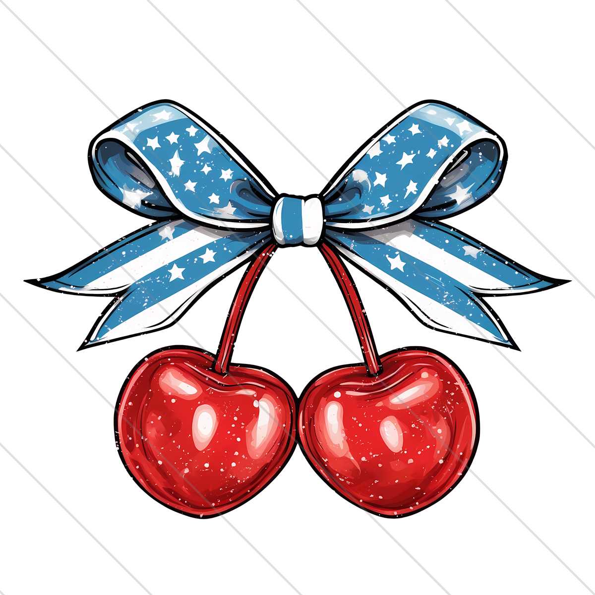 Retro 4th Of July Coquette Cherry PNG File Digital | Inspire Uplift