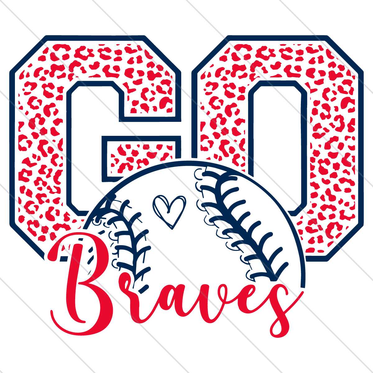 Leopard Go Braves Baseball Logo SVG File Digital - Inspire Uplift